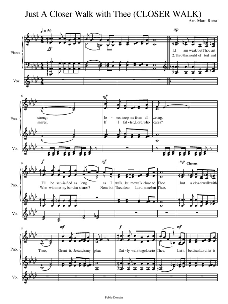 Just A Closer Walk With Thee CLOSER WALK | PDF