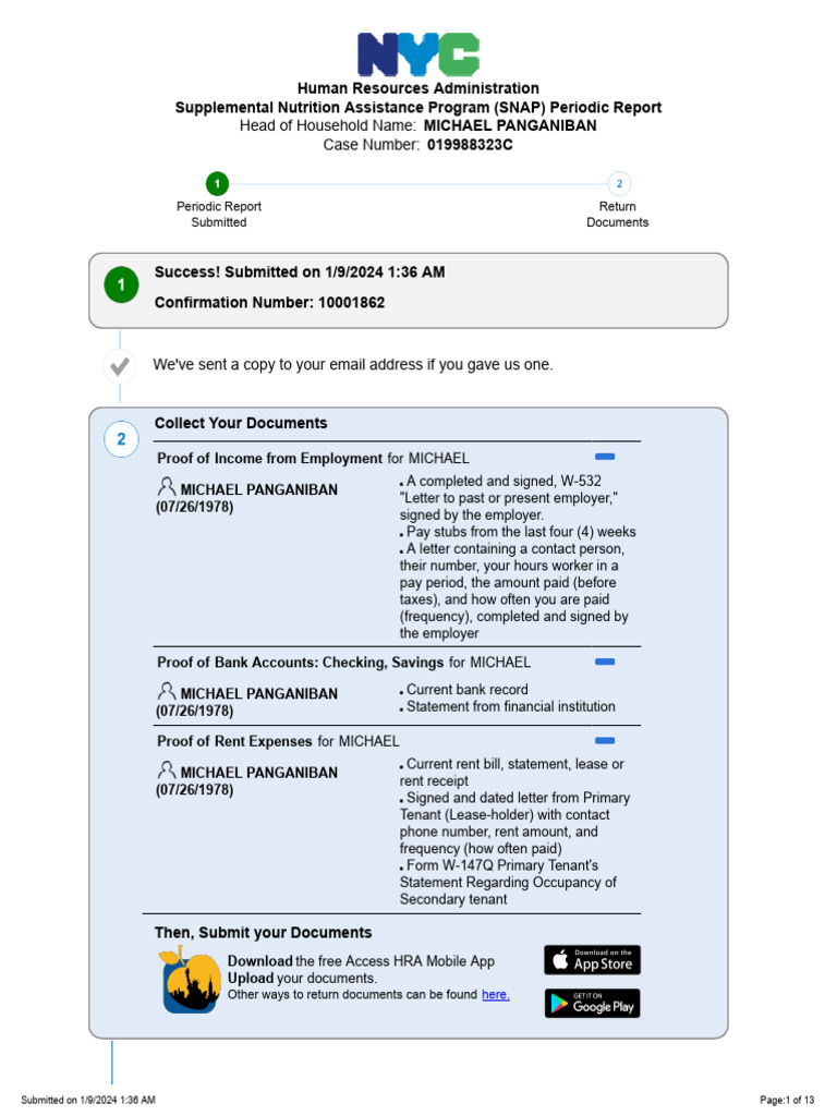 SNAP Periodic Report Submission 2024 | PDF | Supplemental Nutrition ...