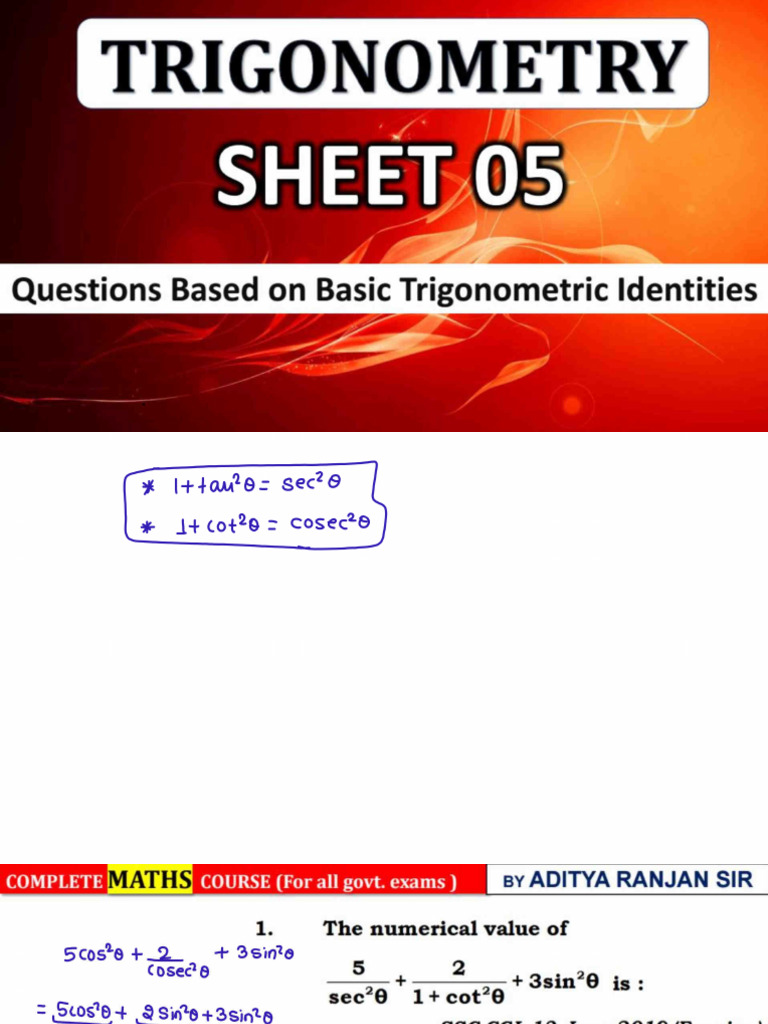 Trigo Sheet 5 | PDF