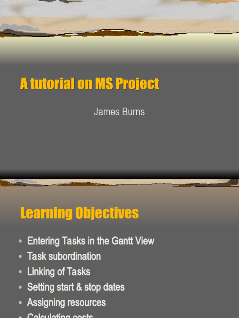 A Tutorial On MS Project | PDF | Project Management | Computing