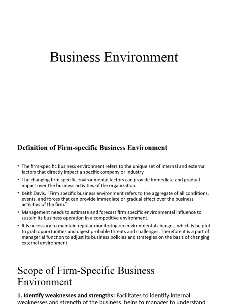 Unit 2 Understanding Firm Specific Envt | PDF | Supply Chain | Quality ...