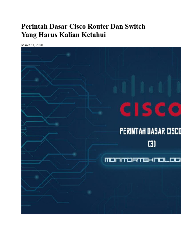 Perintah Dasar Cisco Router & Switch | PDF | Komputer