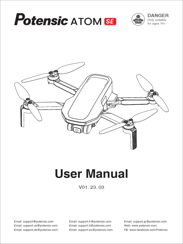 Potensic ATOM SE User Manual-Update 20230327 | PDF | Unmanned Aerial Vehicle | Propeller