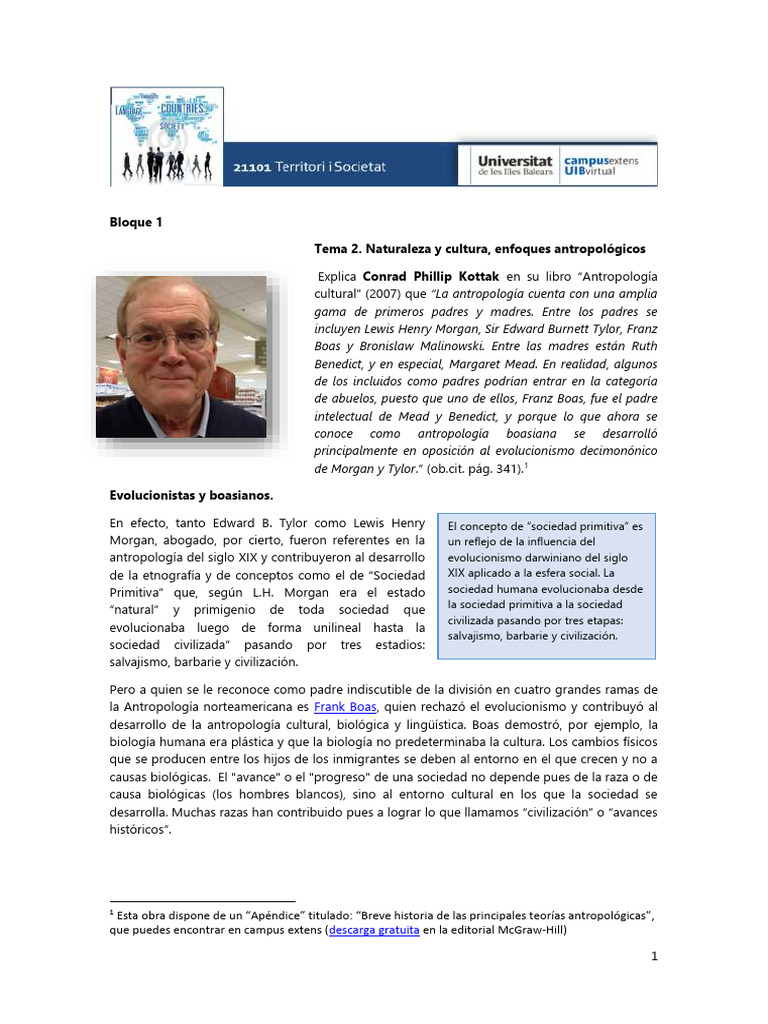 B1. Tema 2. Naturaleza y Cultura | PDF | Antropología | Sociedad