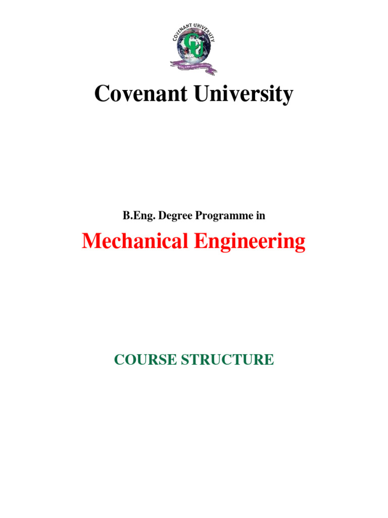 Mechanical Engineering Cuu Course - Structure For Beng Programme | PDF | Engineering ...