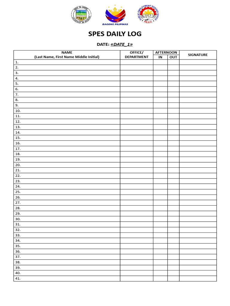 Spes Daily Log | PDF