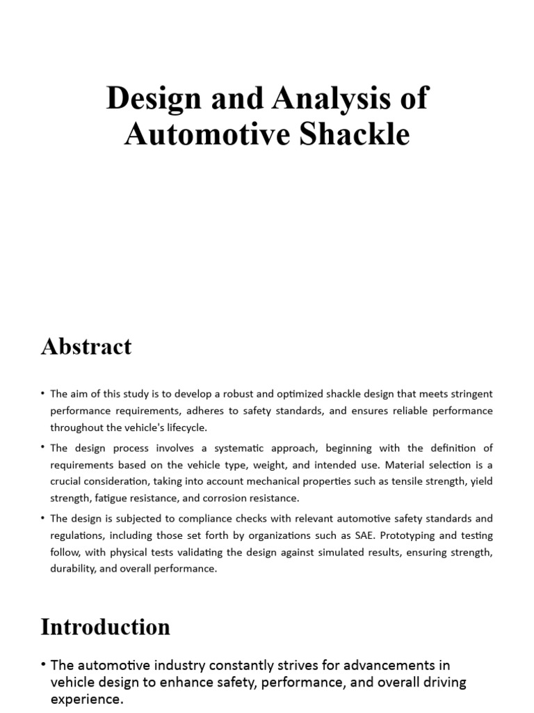 Design and Analysis of Automotive Shackle | PDF | Strength Of Materials ...