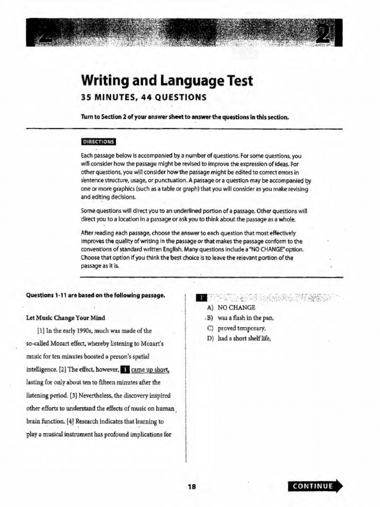 PSAT Writing Language 10-14-15 | PDF | Memory | Neuroplasticity