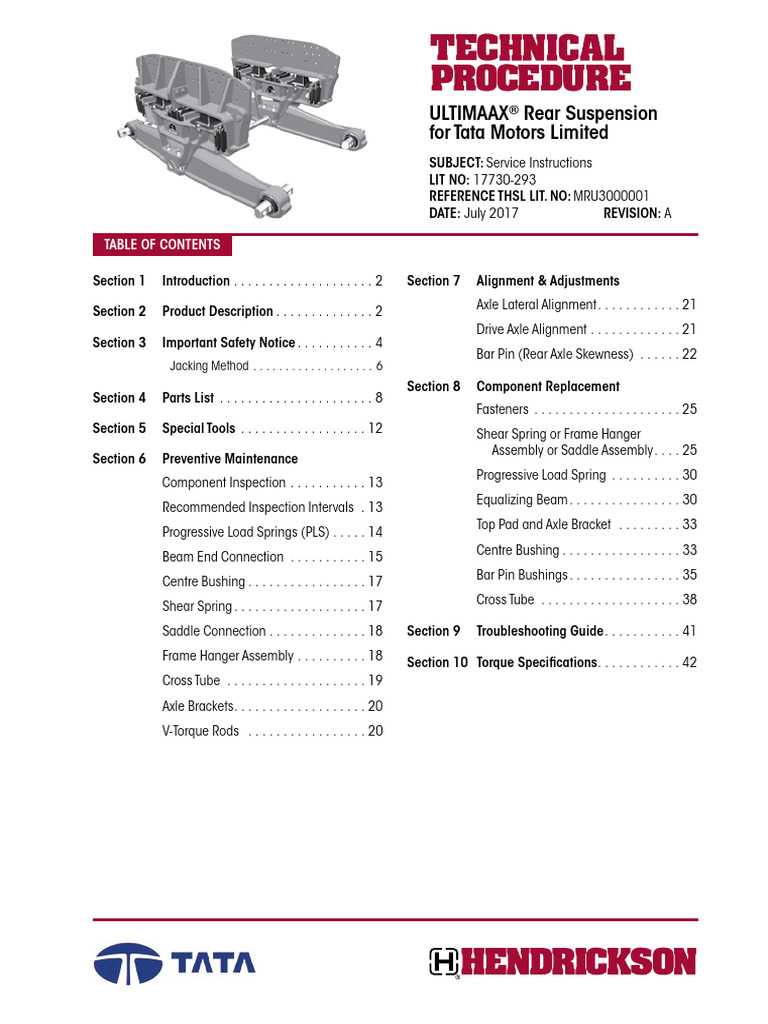 Tata Hendrickson Ultimax Suspension | PDF | Axle | Vehicles