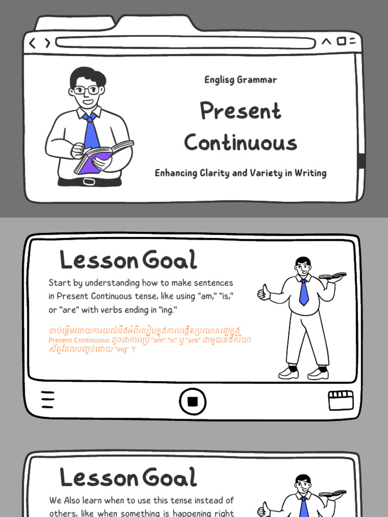 Parallel Structure in Writing Education Presentation in a Cream and ...