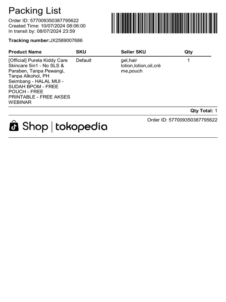 Resi JNT (Batal Dalam 24 Jam) | PDF | Toiletry | Cosmetics