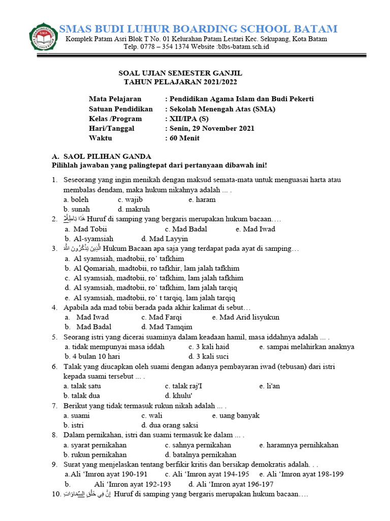 Xii Pai Uas | PDF | Agama & Spiritualitas