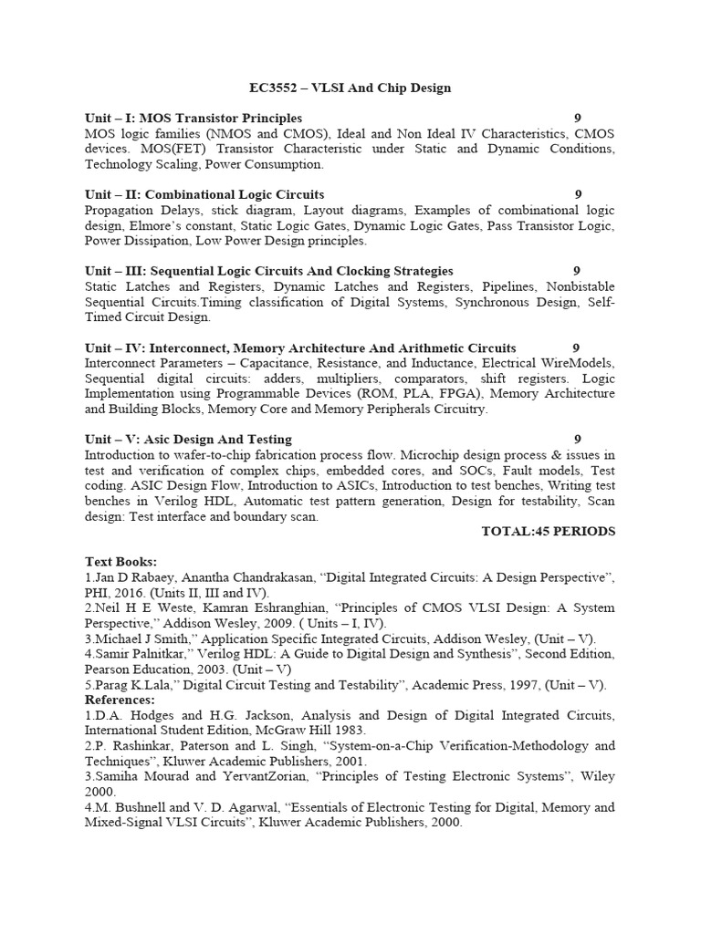 Vlsi Syllabus Download Free Pdf Logic Gate Electronic Circuits