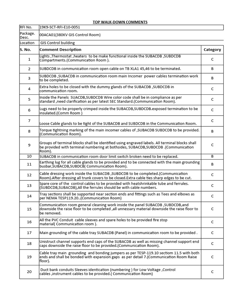 Cogen - 00ACA01 (380KV GIS Control Room) 22.08.2023 | PDF | Electrical ...