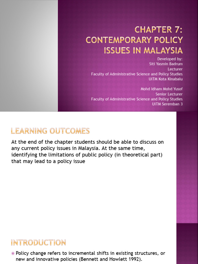 Chapter 7 Contemporary Policy Issues in Malaysia | PDF | Cost Of Living ...