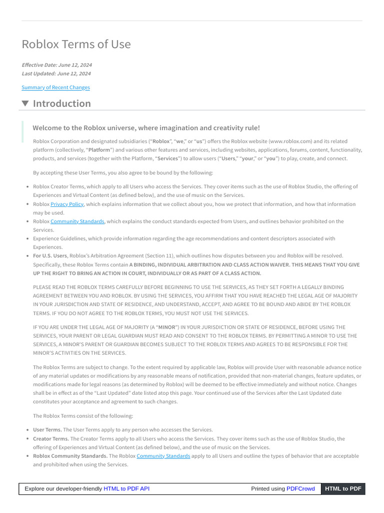 En Help Roblox Com HC en Us Articles 115004647846 Roblox Ter | PDF ...