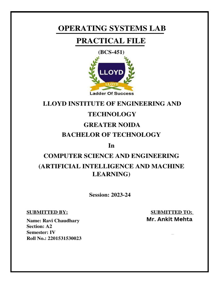 Operating System File BCS-451 PDF | PDF | Operating System | Microsoft ...