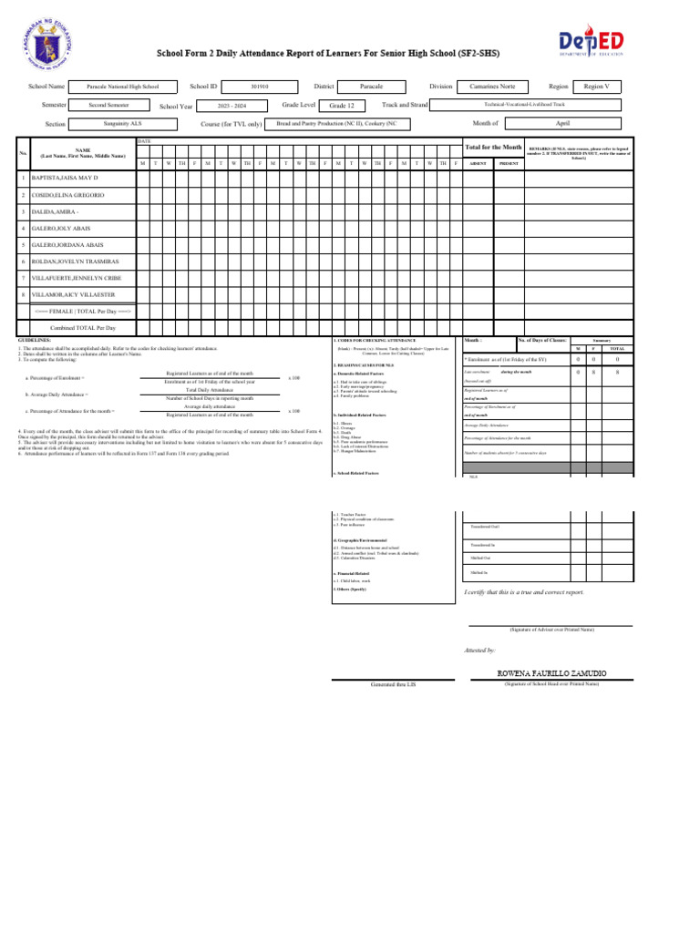School Form 2 SF 2 2 | Download Free PDF | Family | Human Development School Form 2 SF 2 2 | Download Free PDF | Family | Human Development
