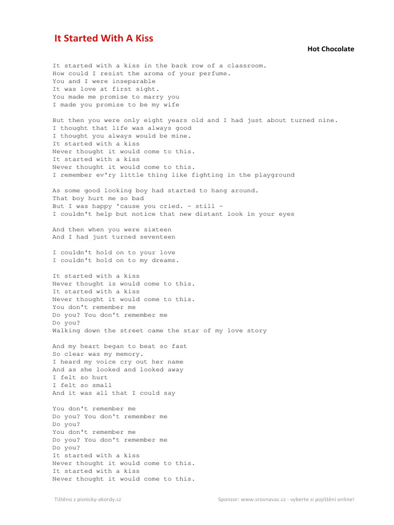 It Started With A Kiss | PDF