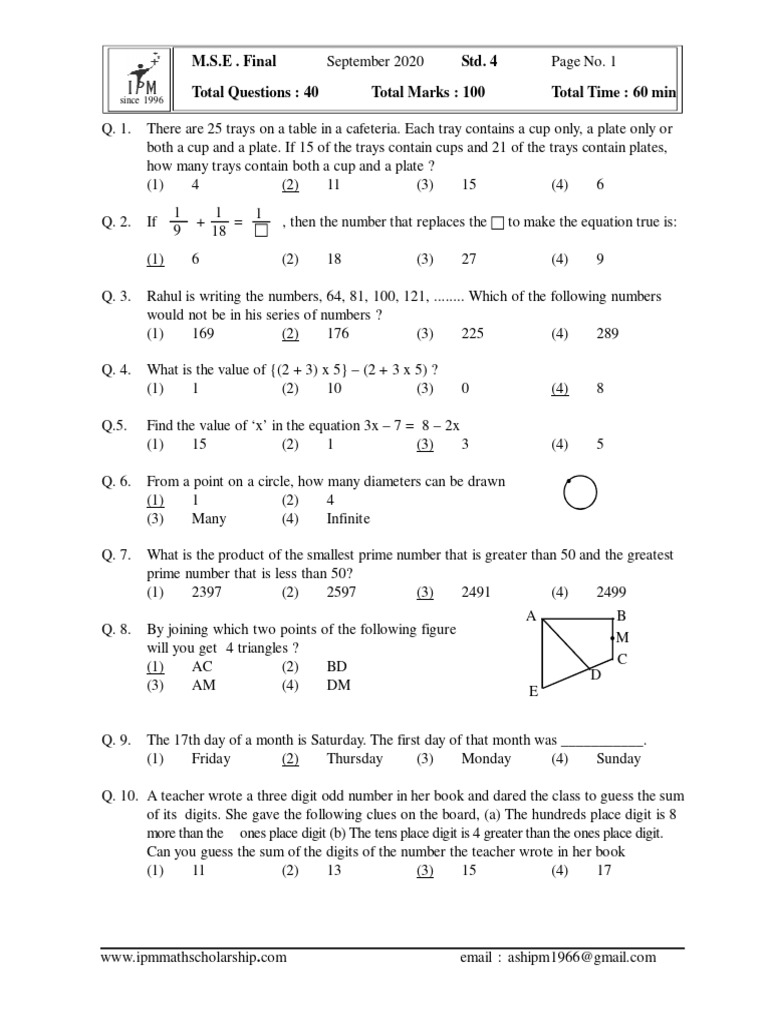 IPM Sample Paper | PDF | Numbers | Prime Number