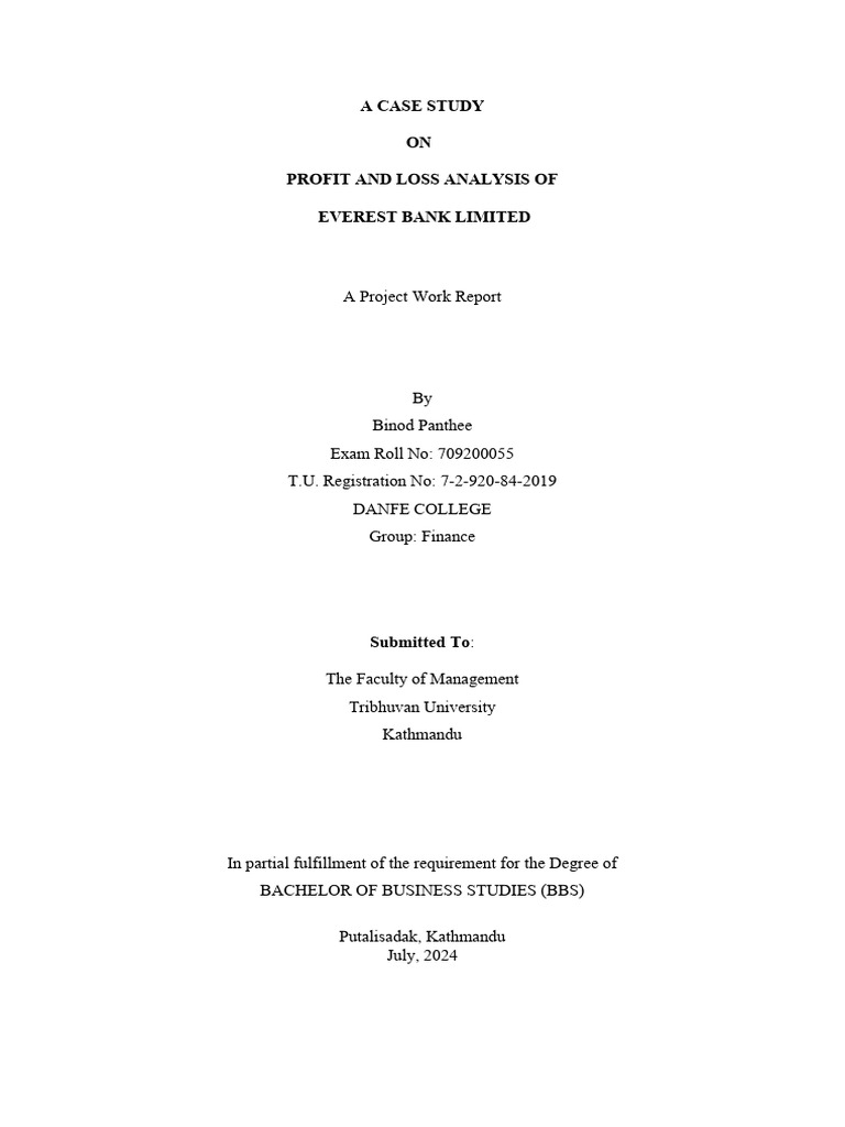 Binod Project Report BBS 4th Year Final | PDF | Methodology | Price ...