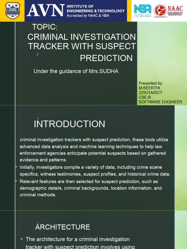 Topic: Criminal Investigation Tracker With Suspect Prediction | PDF ...
