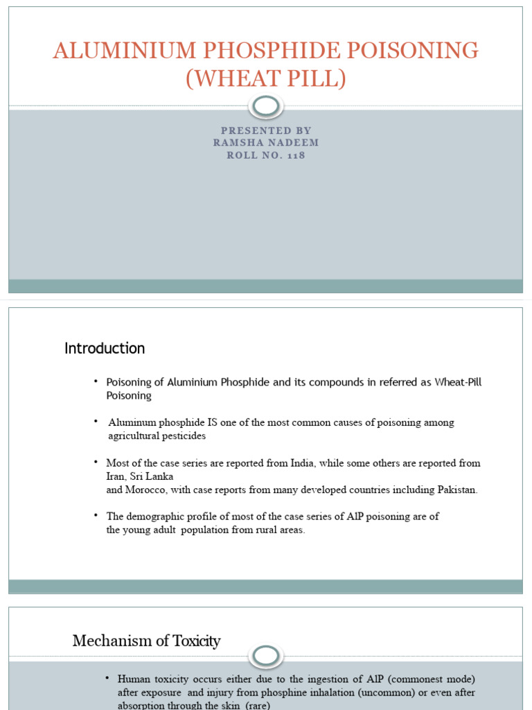 Aluminium Phosphide Poisoning Overview | PDF | Causes Of Death ...