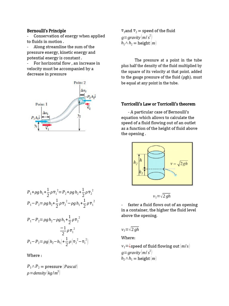 Bernoulli | PDF | Pressure | Gases
