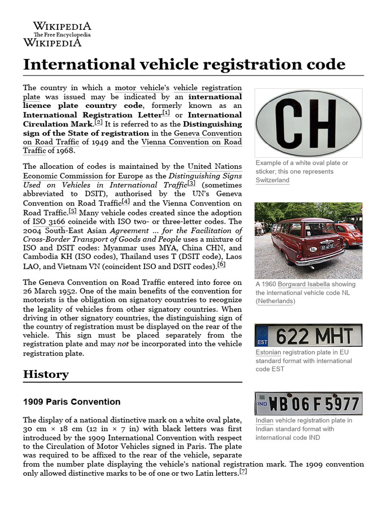 International Vehicle Registration Code - Wikipedia | PDF | Encodings ...