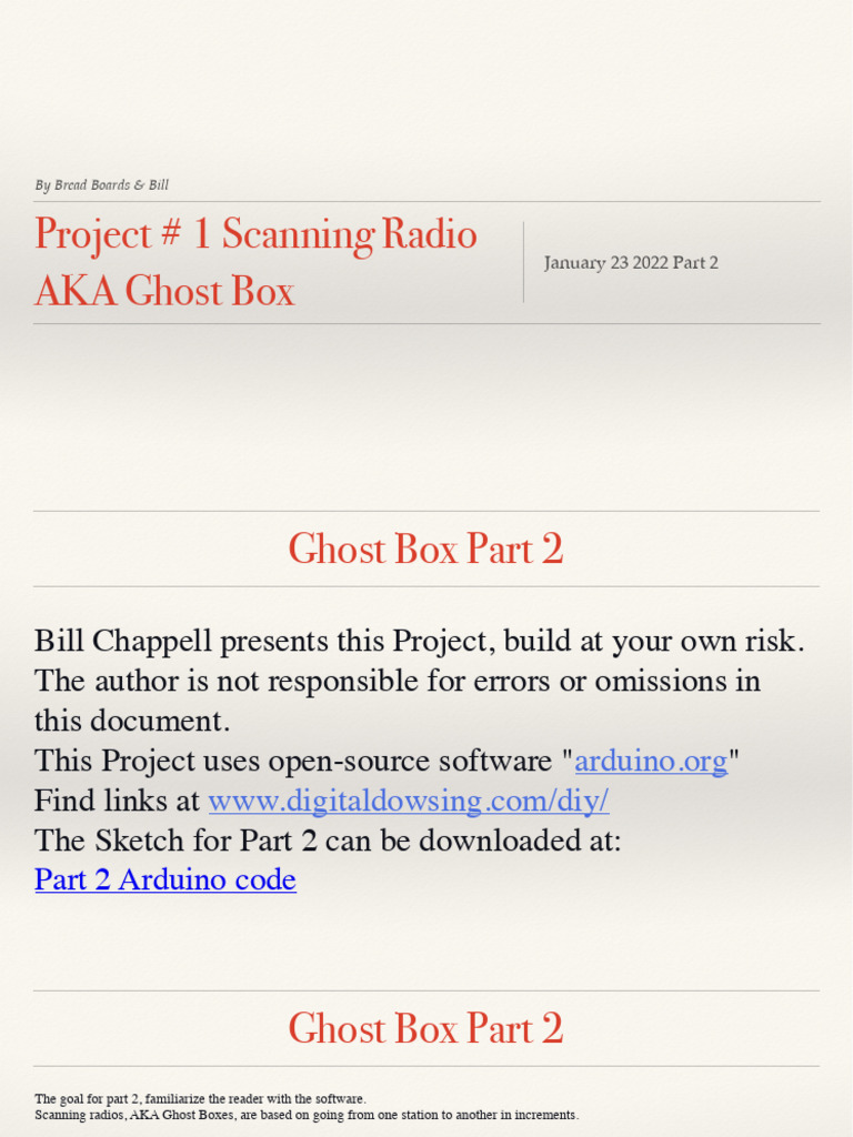 Ghost Box Part 2E | PDF | Arduino | Hertz