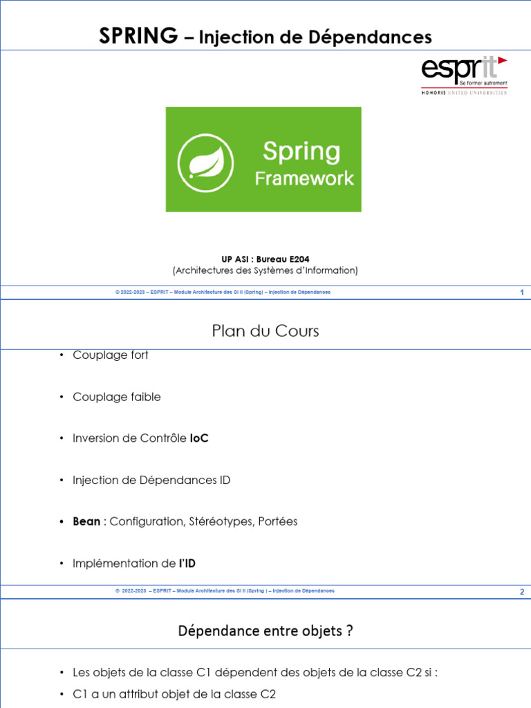 6-Injection Des Dependances | PDF | Programmation orientée objet | Architecture d'un système