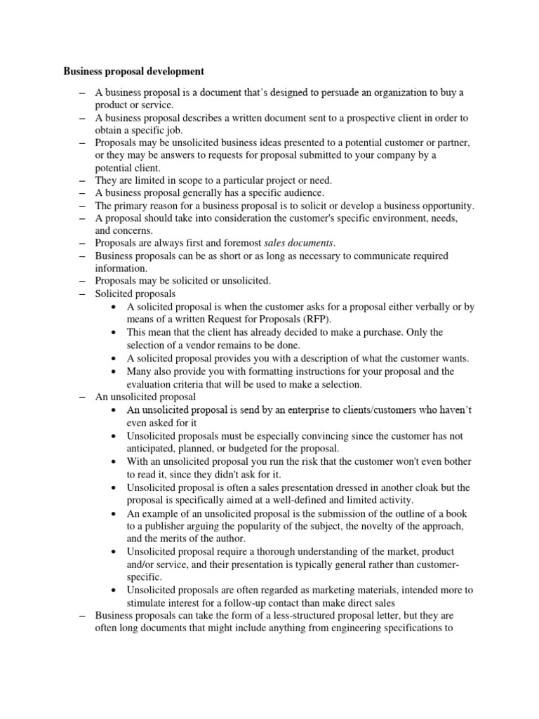 Business Proposal Development Guide | PDF | Request For Proposal | Business