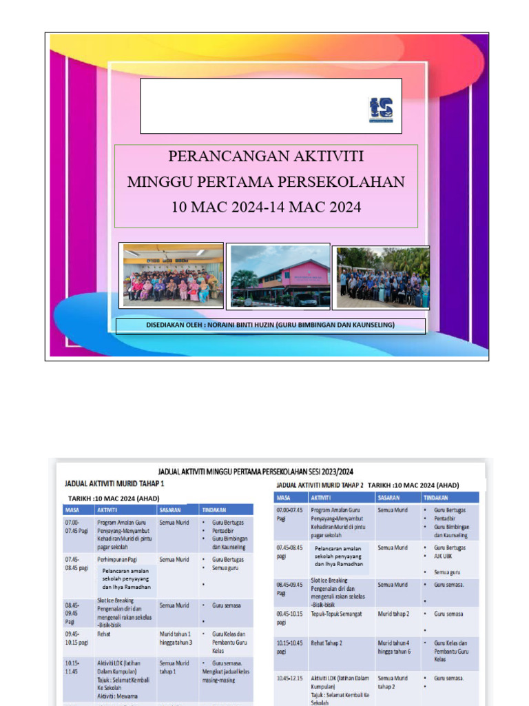 AKTIVITI PROGRAM MINGGU PERTAMA | PDF