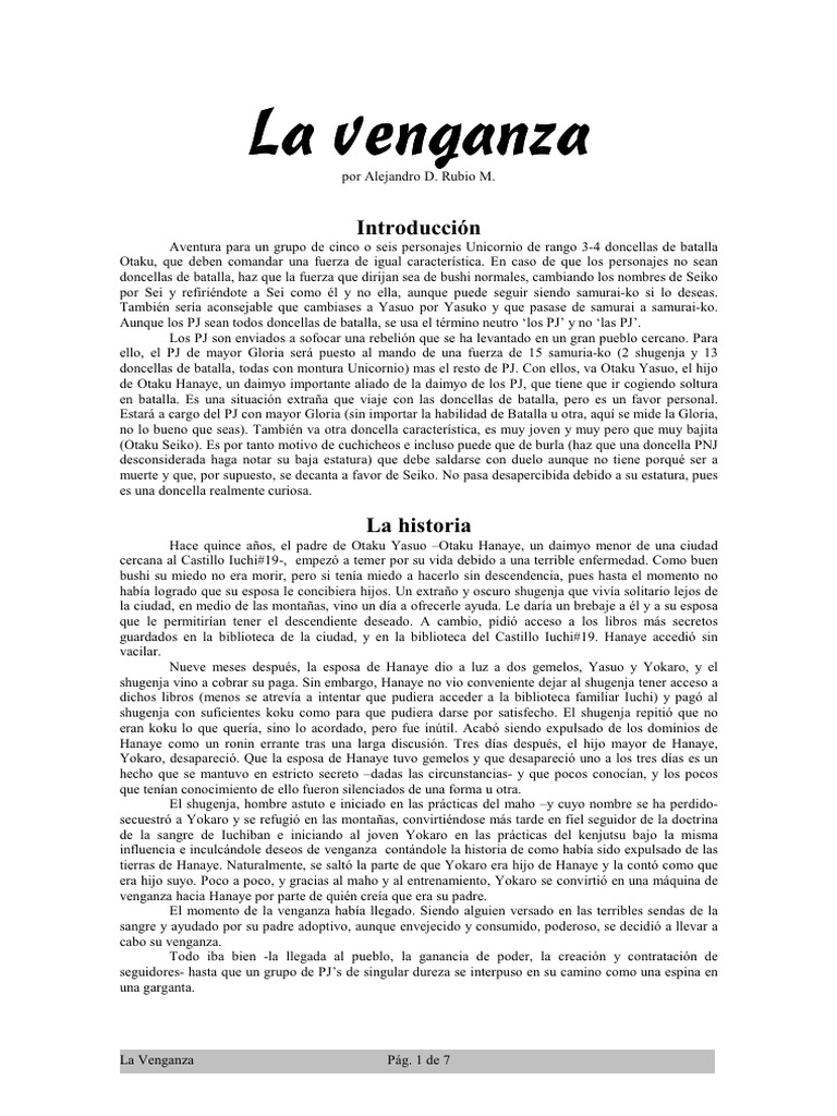 La Venganza | PDF