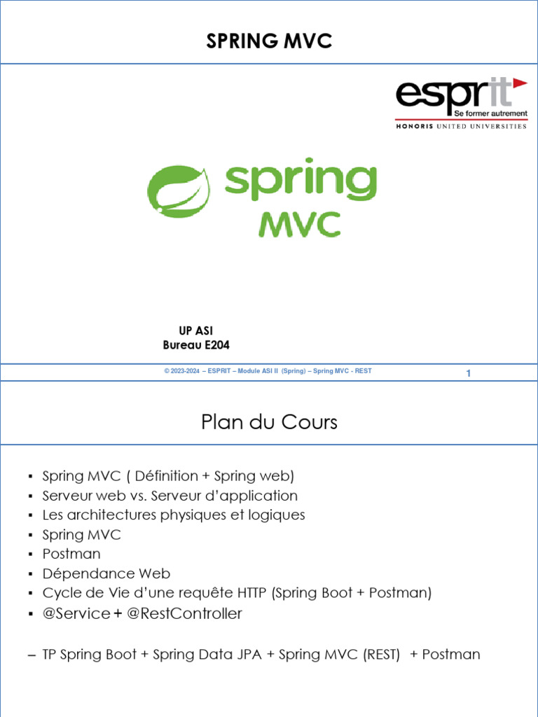 Comparaison Spring MVC et REST | PDF | Modèle-vue-contrôleur | Internet