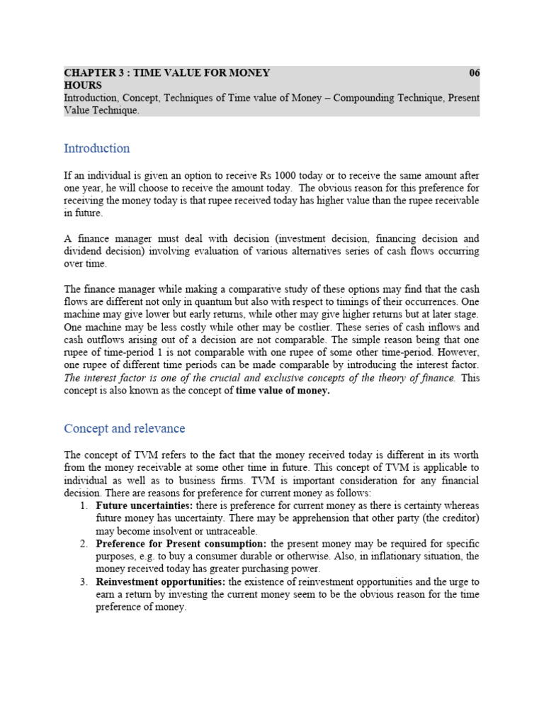 Chapter 3 - TVM | PDF | Interest | Cash