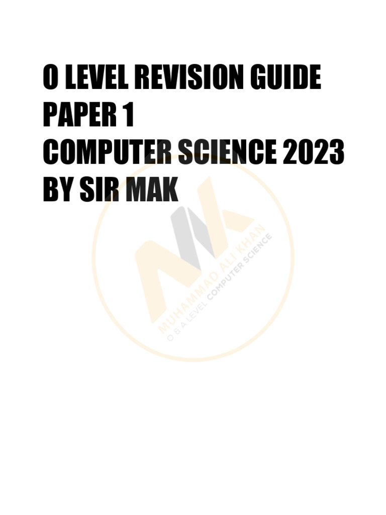 OL Revision Guide 2023 by MAK | PDF | Random Access Memory | Data Compression