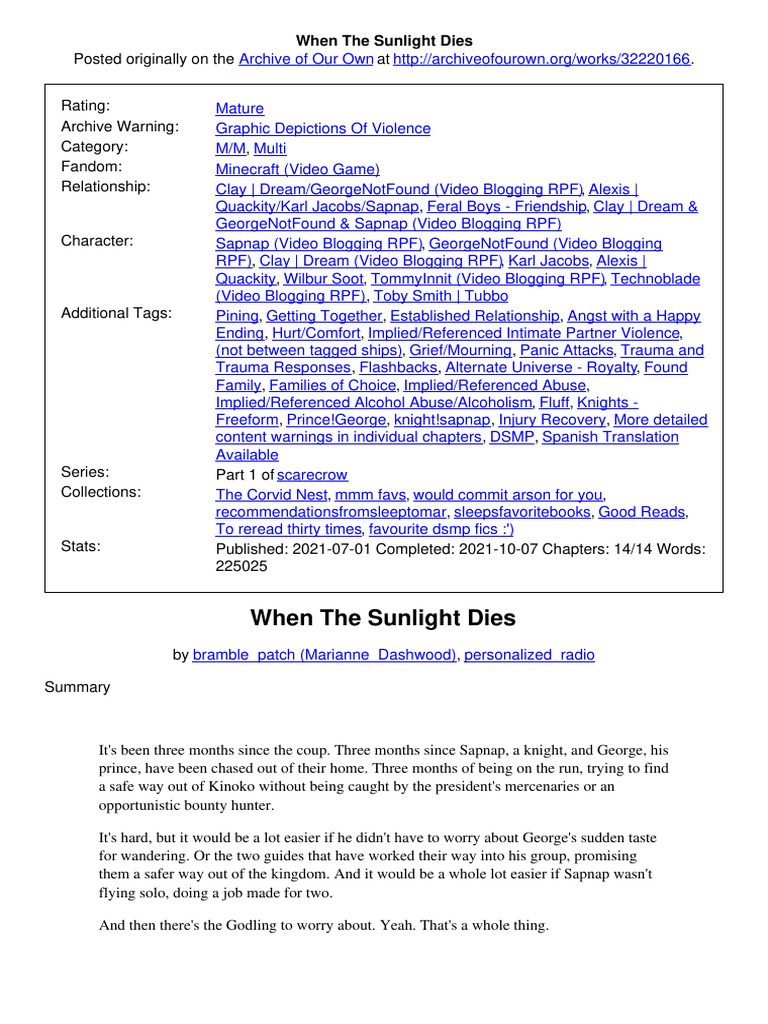 When The Sunlight Dies | PDF