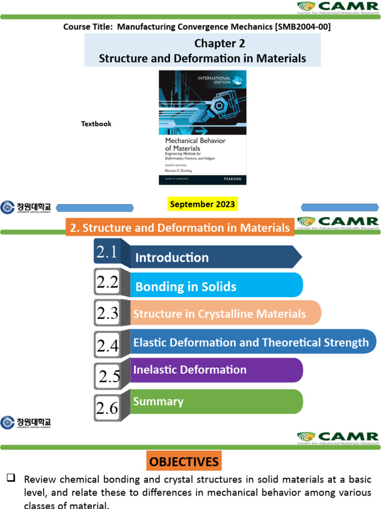 CHAPTER II-Structure and Deformation in Materials | PDF | Plasticity (Physics) | Chemical Bond