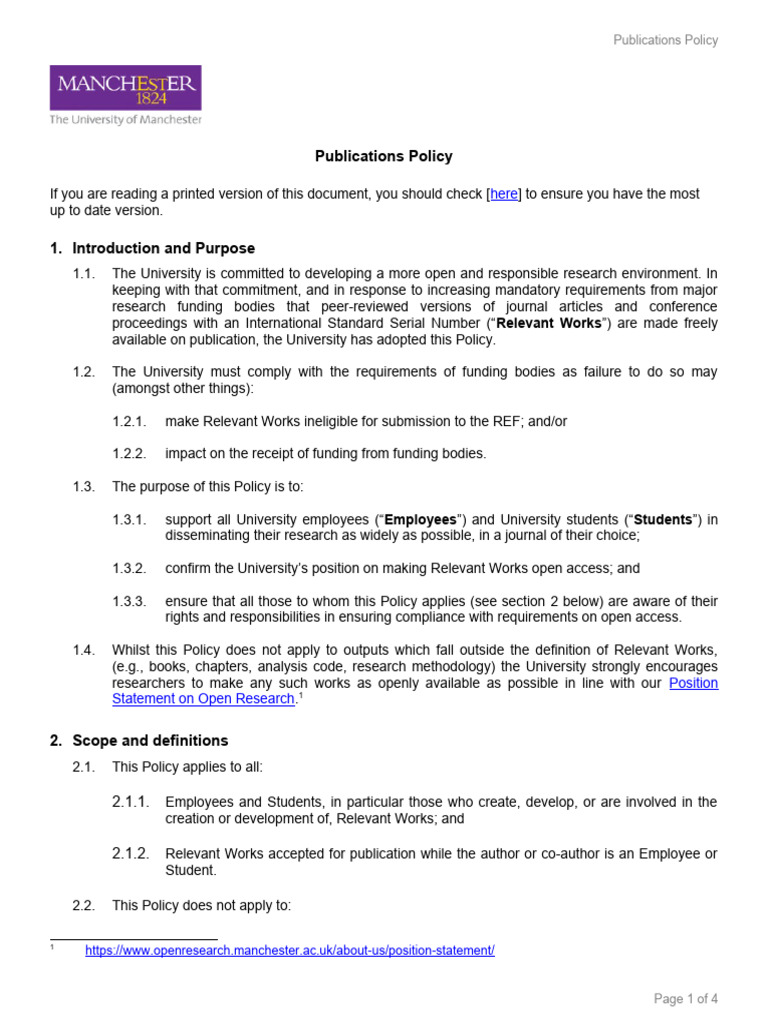 UoM Publications Policy Jan2023 | PDF | Open Access | Creative Commons License
