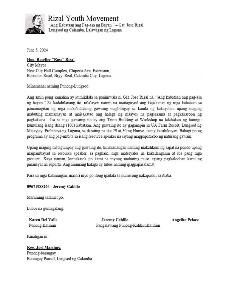 RYM Solicitation Letters | PDF