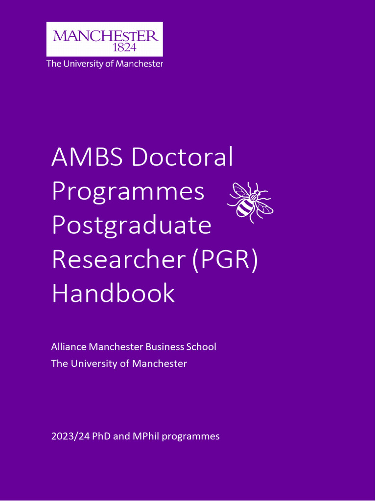 AMBS PGR Handbook 2023/24 | PDF | First Aid | Thesis