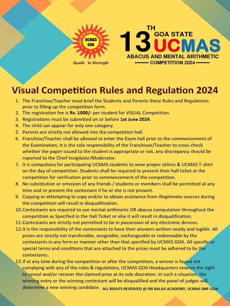 Visual Competition Rules and Regulations 2024 | PDF | Justice | Crime ...