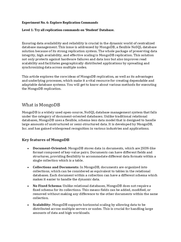 Adb Lab Sheet 6 Pdf Replication Computing Mongo Db