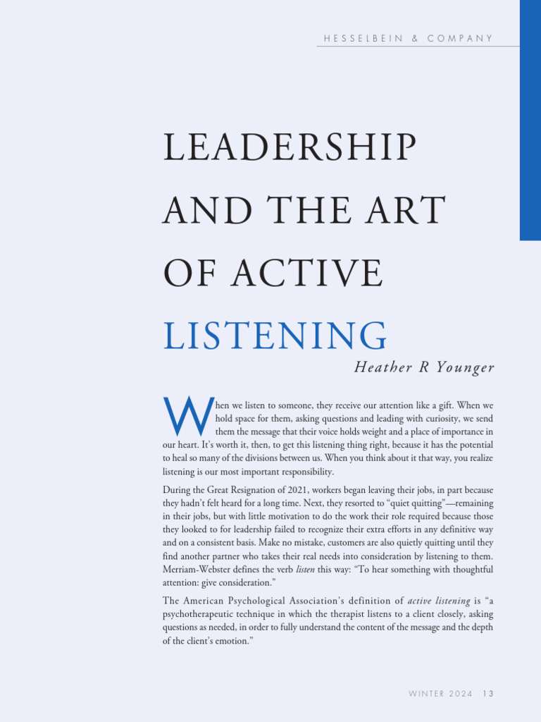 Leadership Through Active Listening | PDF | Empathy | Curiosity