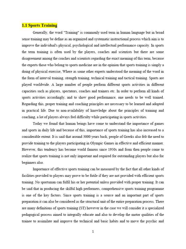 Introduction Sports Training | PDF | Balance (Ability) | Science