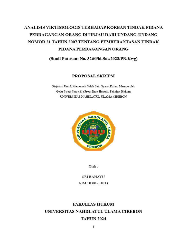 Fix-Proposal Skripsi Sri Rahayu - Tppo | PDF | Politik