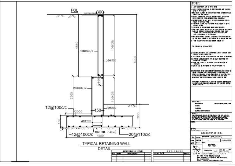Retainning Wall - Typical Detail | PDF