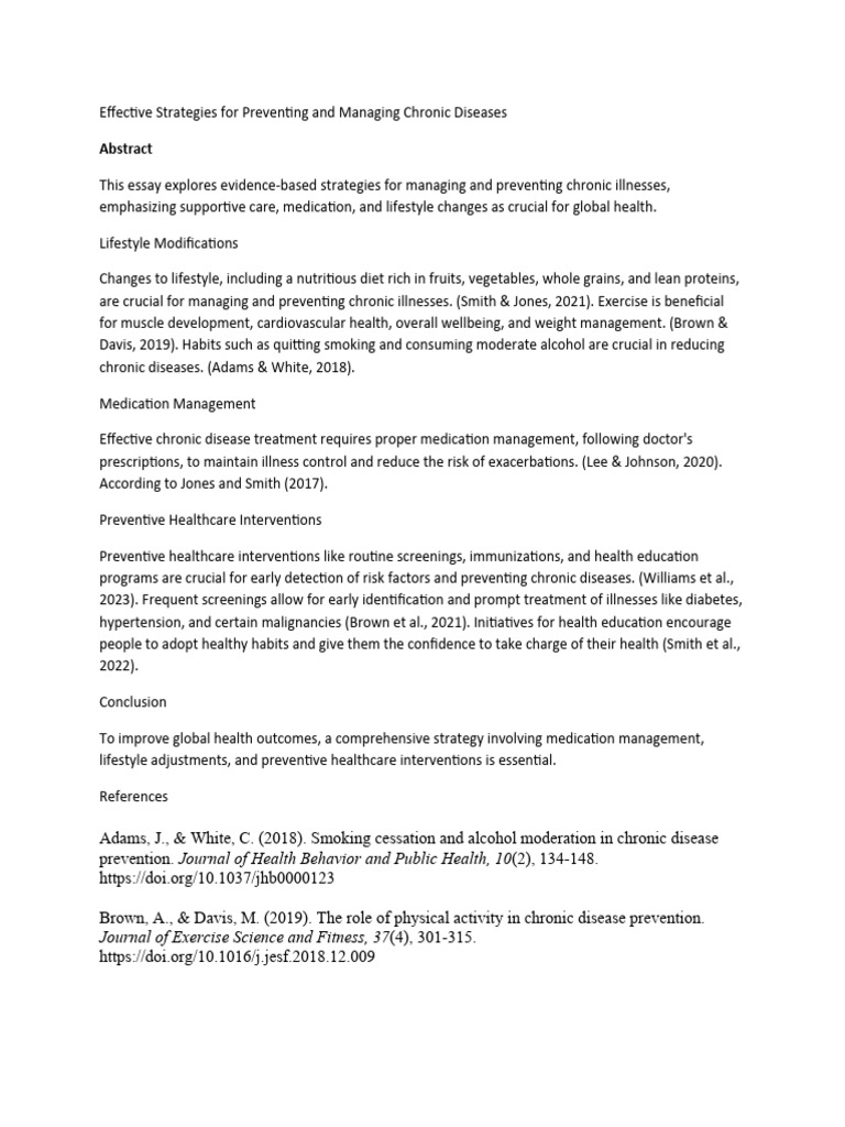 Strategies for Chronic Disease Management | PDF | Preventive Healthcare ...