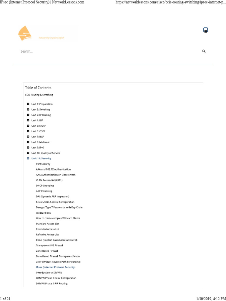 Ipsec Internet Protocol Security Network Pdf Computer Standards Telecommunications Standards